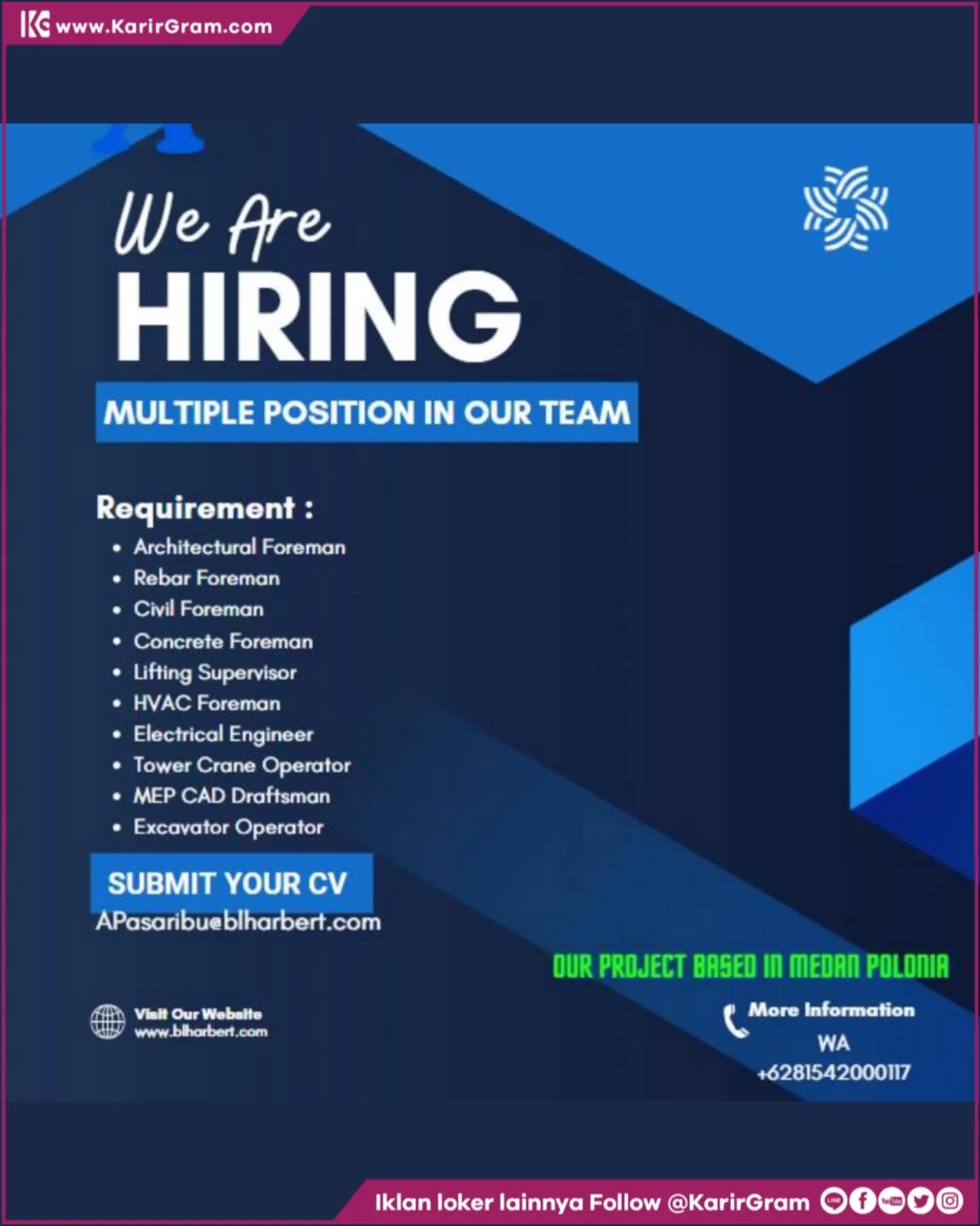 We Are HIRING MULTIPLE POSITION IN OUR TEAM Requirement : – Medan Ku